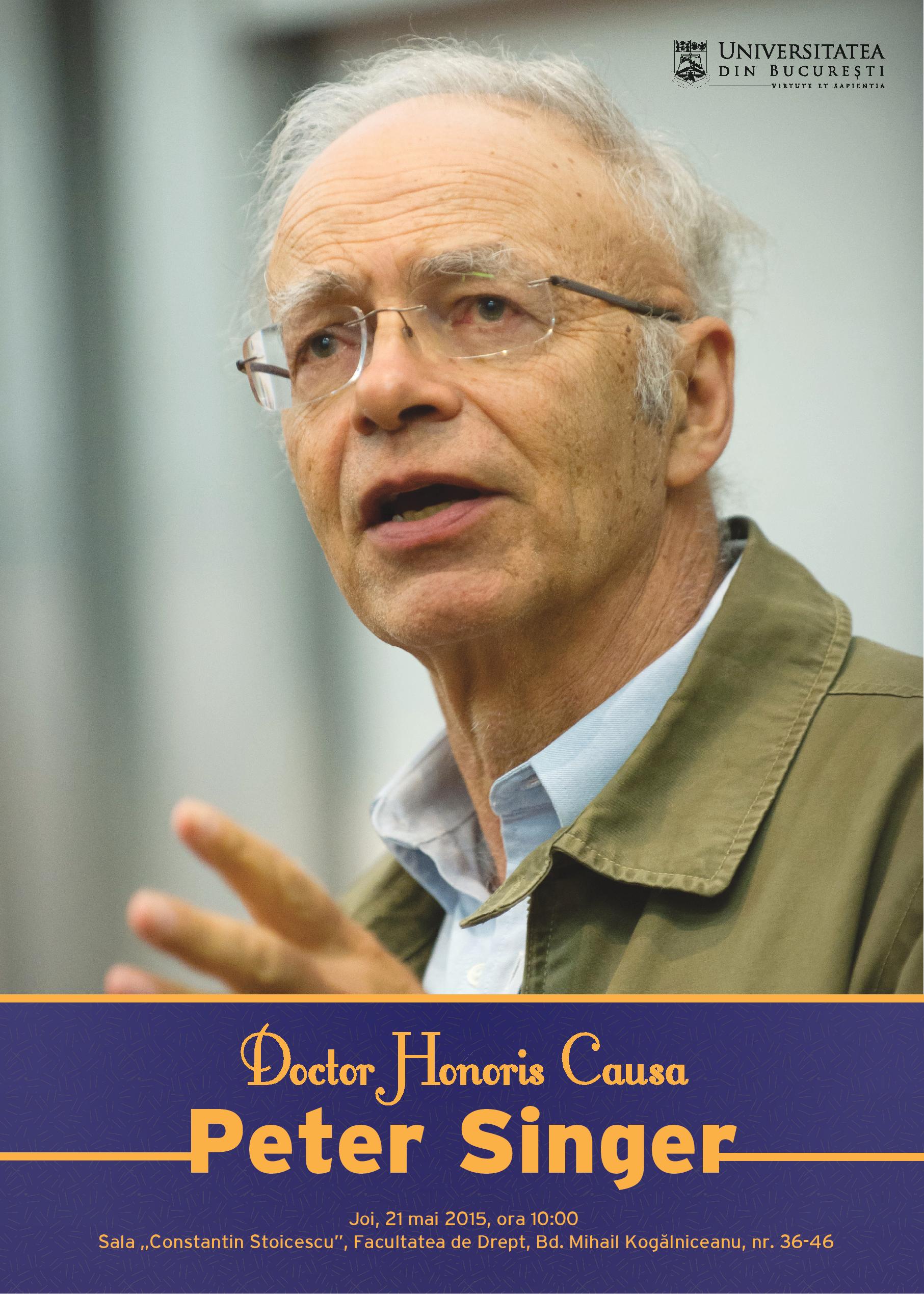 Doctor Honoris Causa: Peter Singer - Facultatea de Filosofie